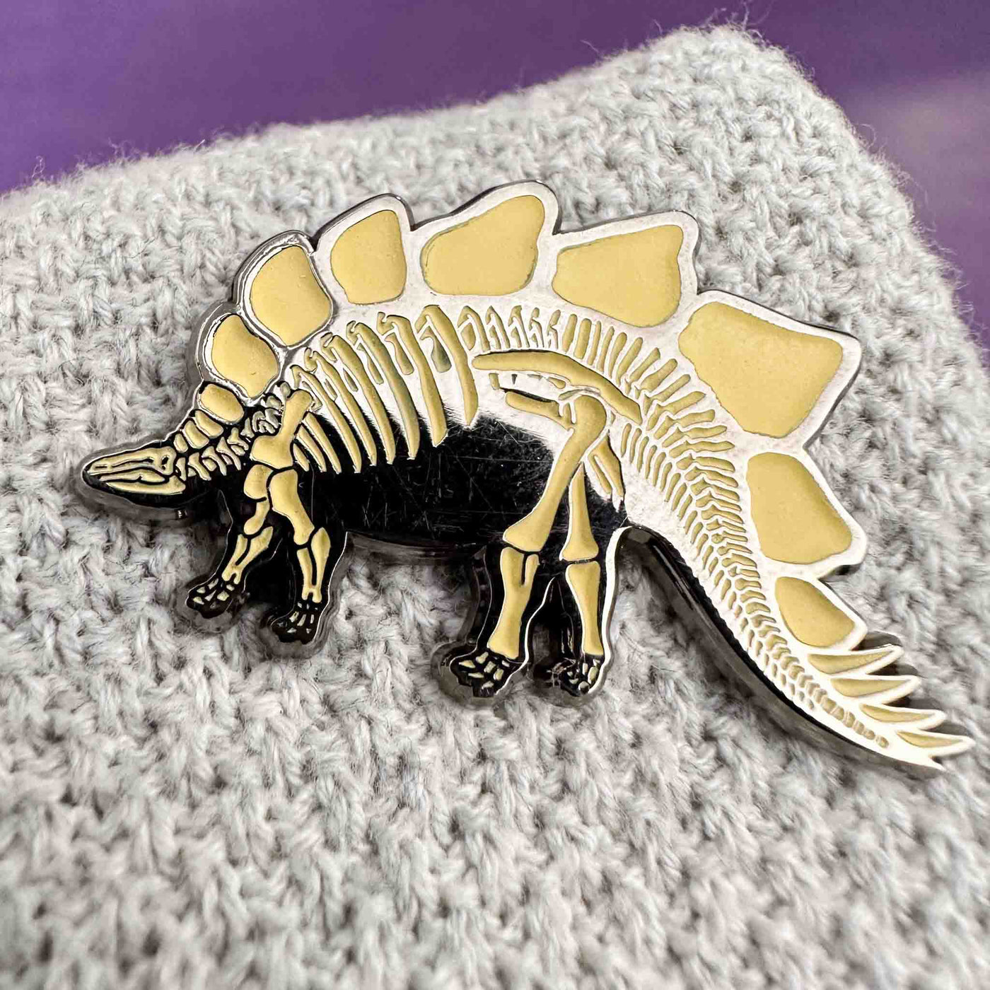 Stegosaurus Skeleton Pin — Heebie Jeebies USA
