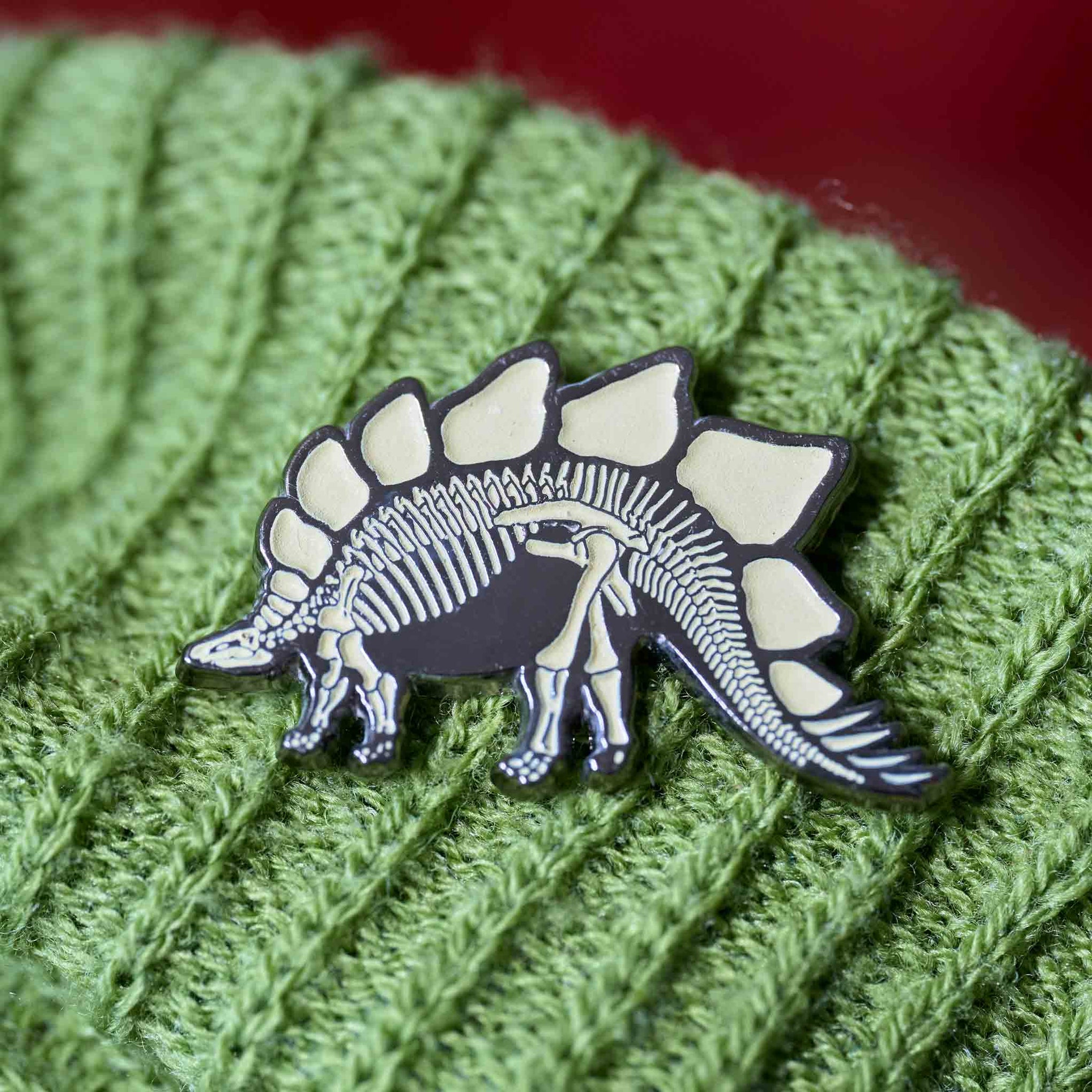 Stegosaurus Skeleton Pin — Heebie Jeebies USA